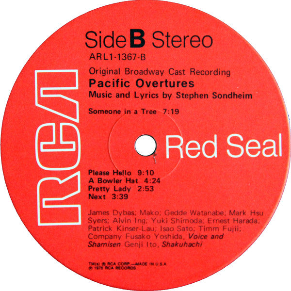 Stephen Sondheim – Pacific Overtures - 1976 US Pressing – Vinyl Pursuit Inc