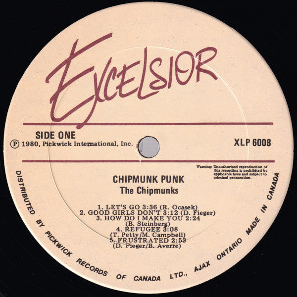 The Chipmunks – Chipmunk Punk - 1980 Original Pressing – Vinyl Pursuit Inc