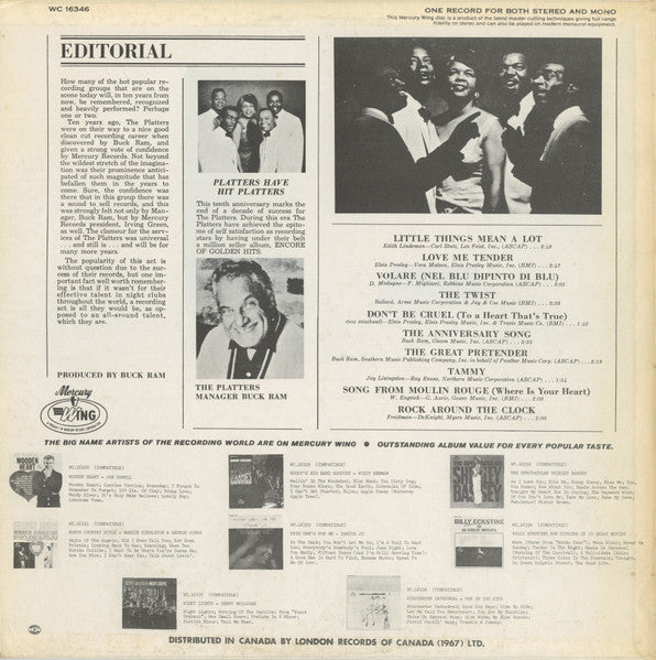 The Platters – Platters 10th Anniversary Album – Vinyl Pursuit Inc