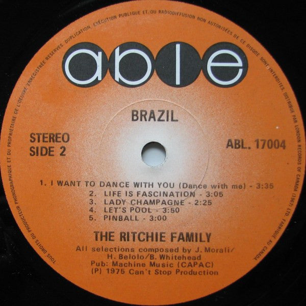 The Ritchie Family – Brazil – Vinyl Pursuit Inc