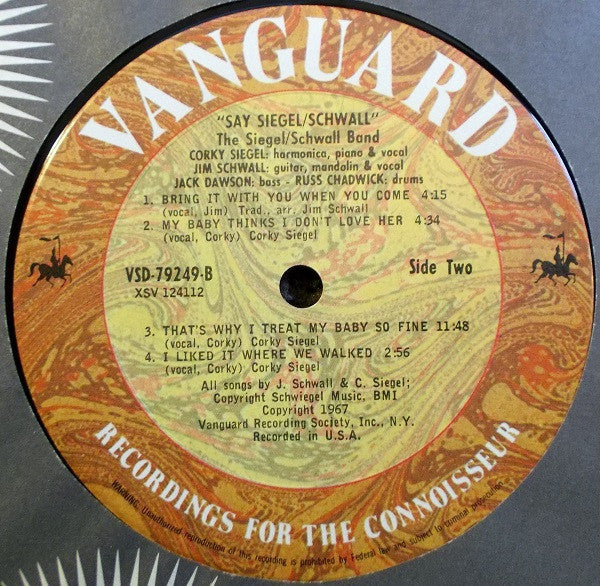 The Siegel/Schwall Band – Say Siegel–Schwall US Pressing - Vinyl ...