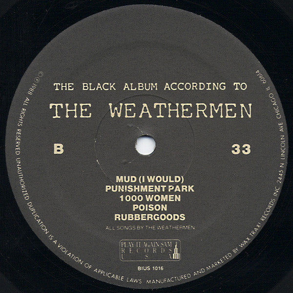 The Weathermen – The Black Album According To The Weathermen US Pressi ...