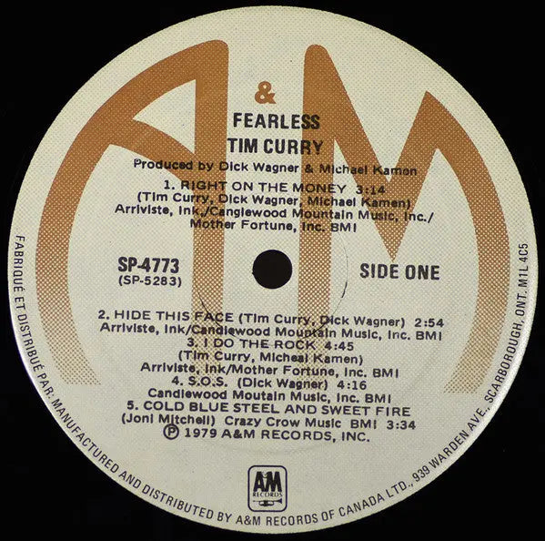 Tim Curry – Fearless - 1979 Original – Vinyl Pursuit Inc