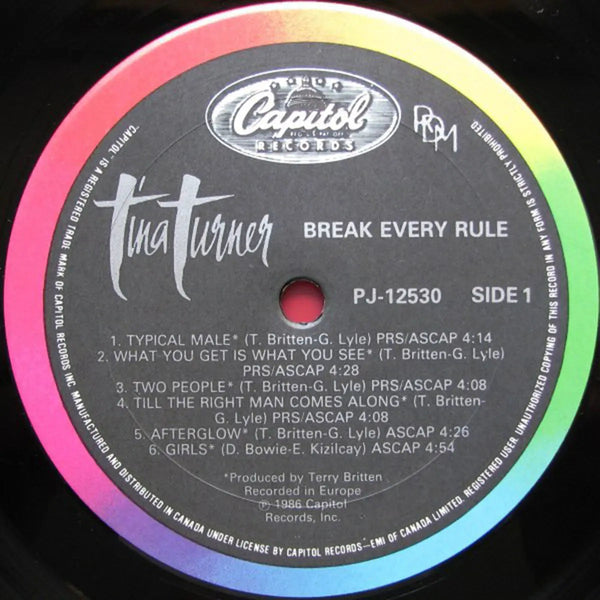 Tina Turner – Break Every Rule - 1986 – Vinyl Pursuit Inc