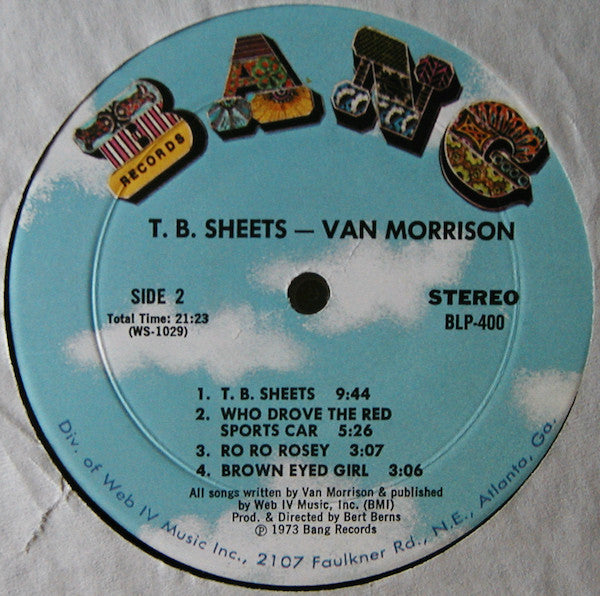Van Morrison – TB Sheets - 1973 US Pressing - Vinyl Pursuit Inc