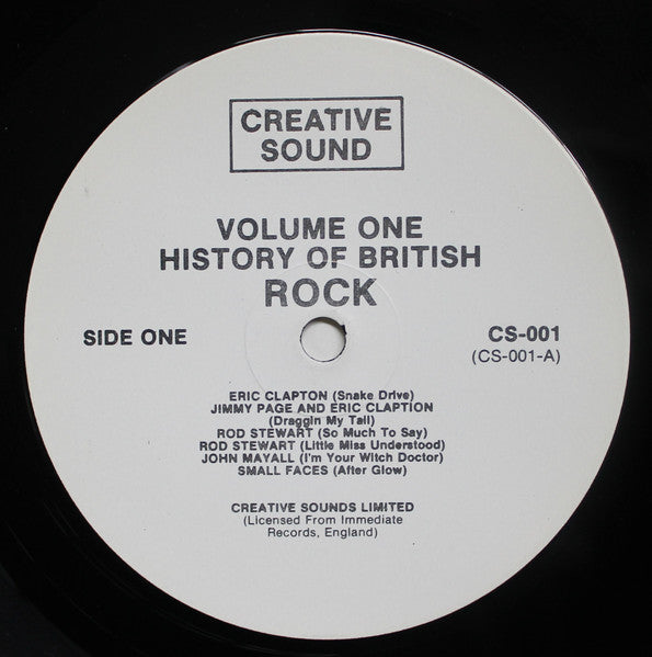 History Of British Rock Volume One 1982 Limited Edition Compilation ...