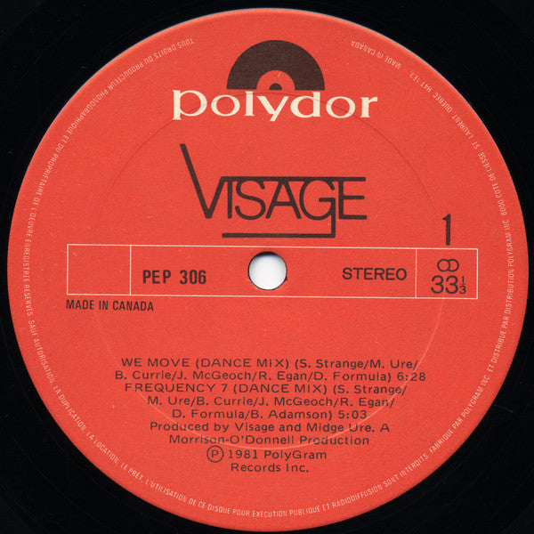 Visage – Visage - 1981 Original Pressing – Vinyl Pursuit Inc