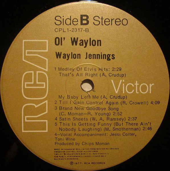 Waylon Jennings – Ol' Waylon - 1977 – Vinyl Pursuit Inc