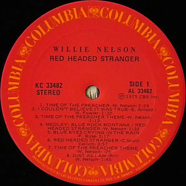 Willie Nelson – Red Headed Stranger - 1976 Pressing – Vinyl Pursuit Inc