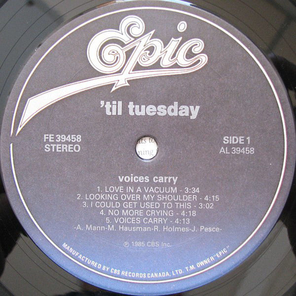 Til Tuesday – Voices Carry - 1985 Original – Vinyl Pursuit Inc