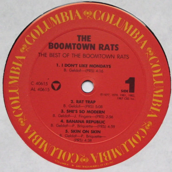 The Boomtown Rats – Greatest Hits - 1987 US Pressing – Vinyl Pursuit Inc