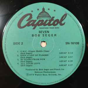 Bob Seger – Seven - 1982 – Vinyl Pursuit Inc