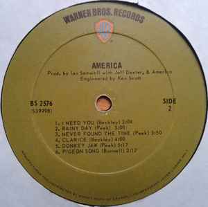 America – America - Early Pressing – Vinyl Pursuit Inc