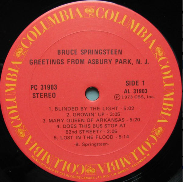 Bruce Springsteen – Greetings From Asbury Park, NJ - Vinyl Pursuit Inc