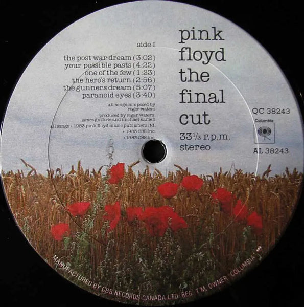 Pink Floyd - The Final Cut - 1983 Original – Vinyl Pursuit Inc