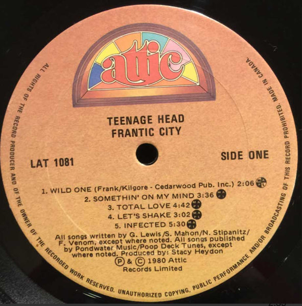 Teenage Head - Frantic City - 1980 – Vinyl Pursuit Inc