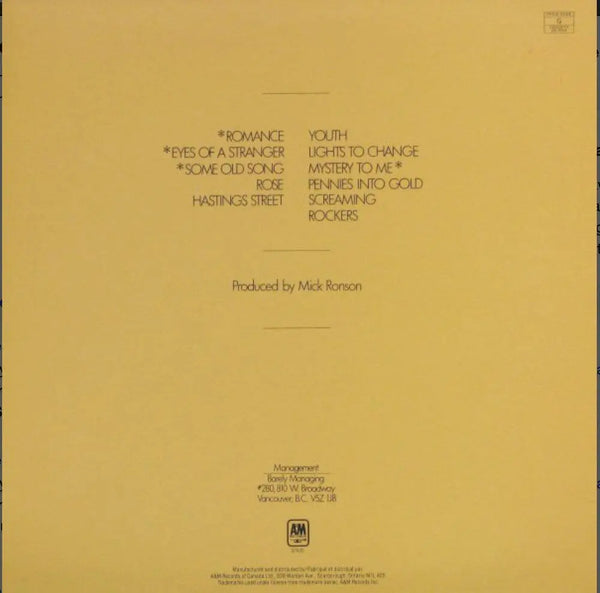 Payolas ‎– No Stranger To Danger - 1982 – Vinyl Pursuit Inc