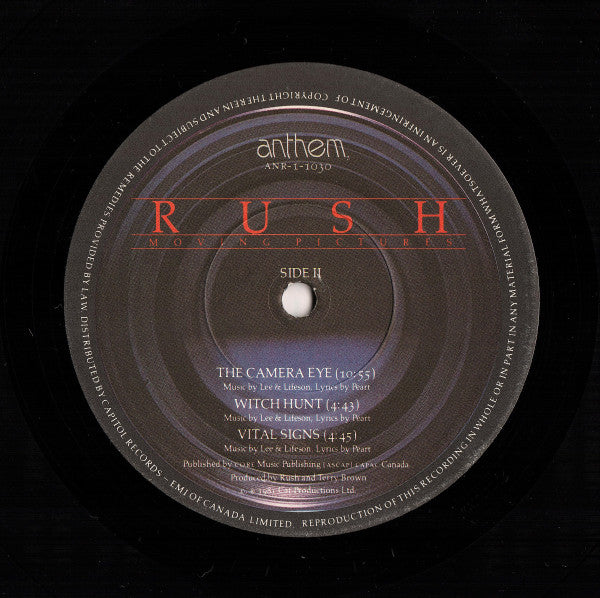 Rush ‎– Moving Pictures - 1981 – Vinyl Pursuit Inc