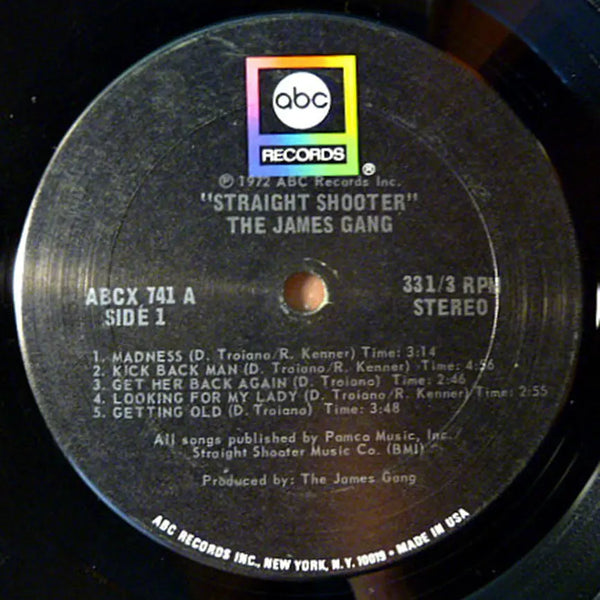 James Gang ‎– Straight Shooter - 1972 US Pressing - Vinyl Pursuit Inc