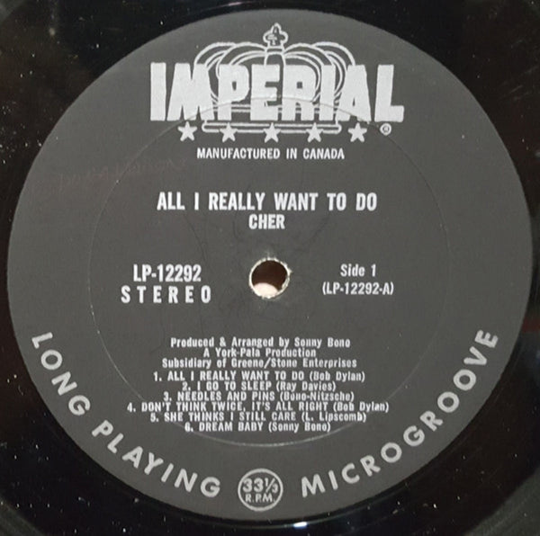 Cher – All I Really Want to Do - Vinyl Pursuit Inc