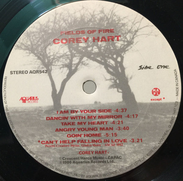 Corey Hart – Fields Of Fire - 1986 – Vinyl Pursuit Inc