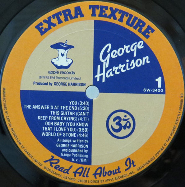 George Harrison – Extra Texture - 1975 US Pressing – Vinyl Pursuit Inc