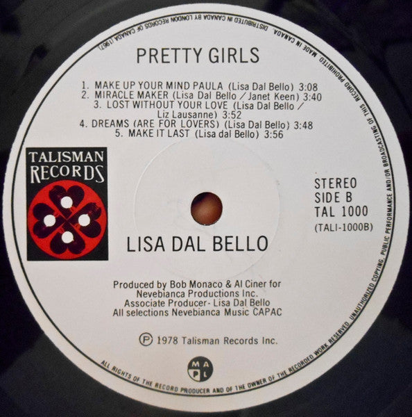 Lisa Dal Bello – Pretty Girls - 1978 – Vinyl Pursuit Inc
