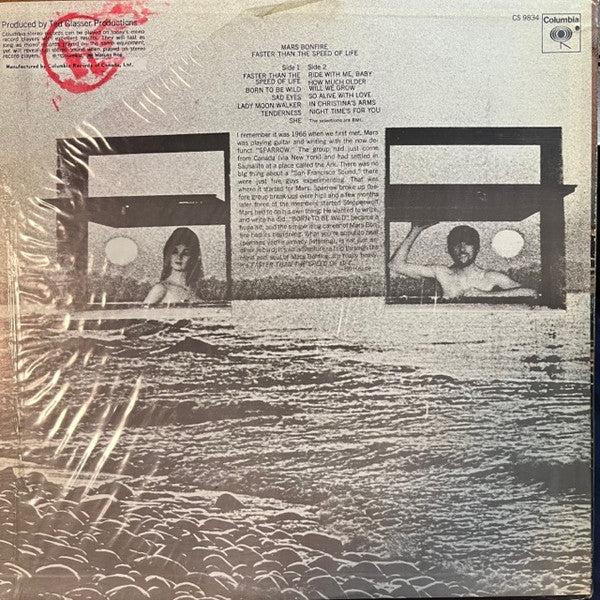 Mars Bonfire – Faster Than The Speed Of Life - 1969 – Vinyl Pursuit Inc
