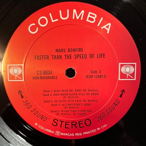 Mars Bonfire – Faster Than The Speed Of Life - 1969 – Vinyl Pursuit Inc