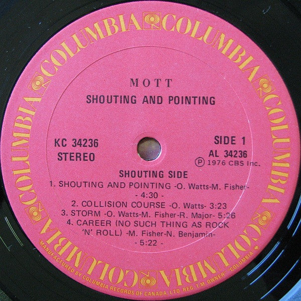 Mott – Shouting And Pointing - 1976 - Vinyl Pursuit Inc