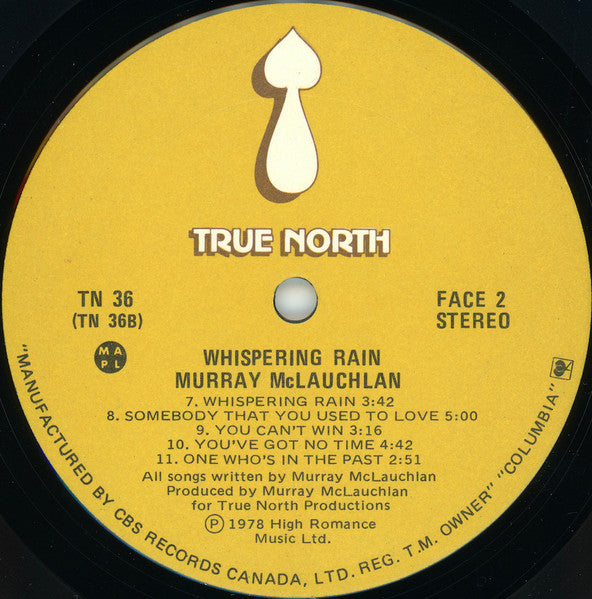 Murray McLauchlan – Whispering Rain - 1978 Original – Vinyl Pursuit Inc