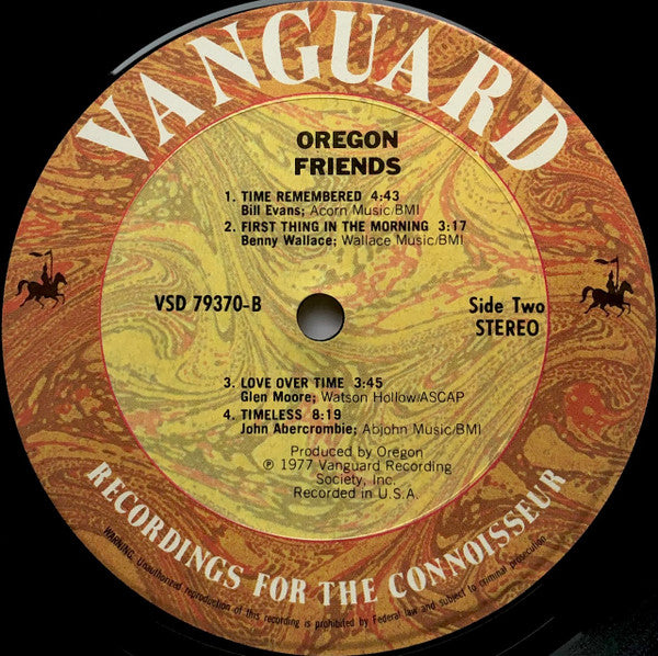 Oregon – Friends - 1977 US Vanguard Pressing – Vinyl Pursuit Inc