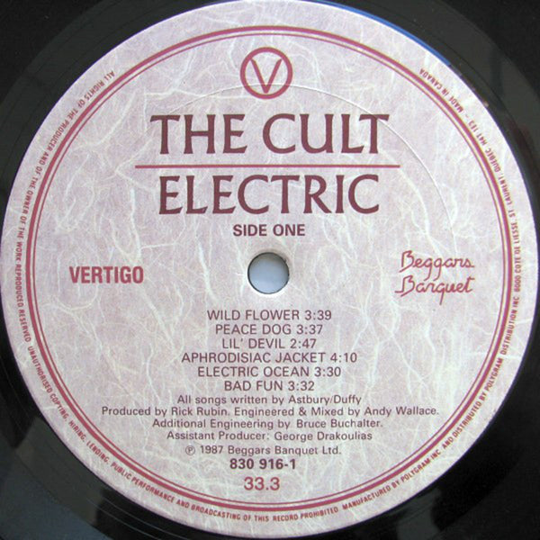The Cult – Electric - 1987 Original! - Vinyl Pursuit Inc